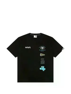 AAPE BY *A BATHING APE Multi-logo Crew-neck T-shirt - Black