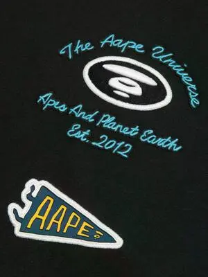 AAPE BY *A BATHING APE Multi-logo Crew-neck T-shirt - Black
