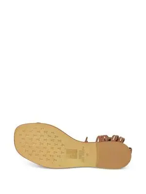 Patrizia Pepe Square Essential Fly Flat Sandals - Brown