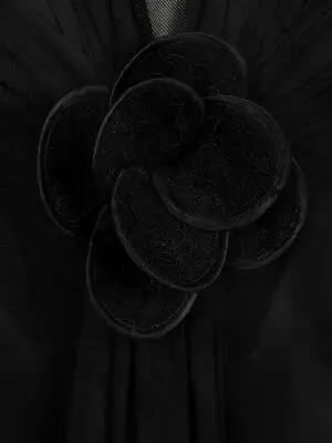 David Koma Floral-appliqué Maxi Dress - Black