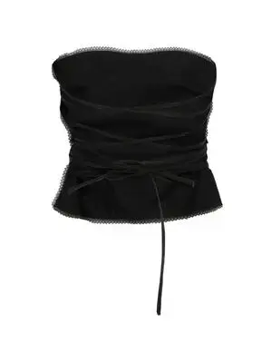 MSGM Lace Trim Top - Black