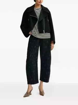 Essentiel Antwerp Striped Strass T-shirt - Black