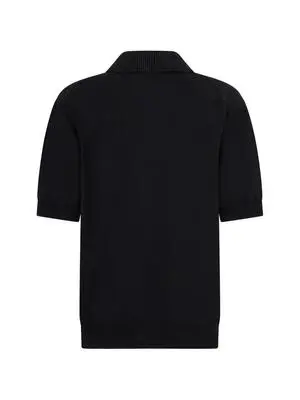 SLOWEAR Buttoned Short-sleeve Knitwear - Black