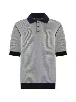 SLOWEAR Ribbed-knit Polo Shirt