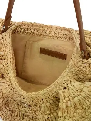 Karl Lagerfeld Raffia Ruffle Shoulder Bag