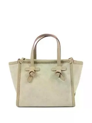 GIANNI CHIARINI Leather Shoulder Bag With Knot Detail - Neutrals