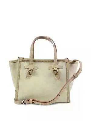 GIANNI CHIARINI Leather Shoulder Bag With Knot Detail - Neutrals