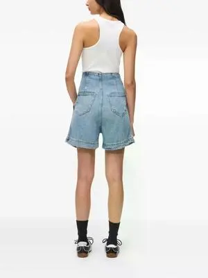 Karl Lagerfeld Belted Denim Shorts - Blue