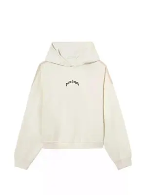 Palm Angels Curved Logo Loose Crop Hoodie