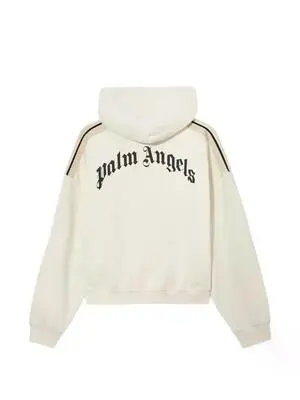 Palm Angels Curved Logo Loose Crop Hoodie