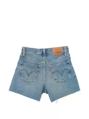LEVI'S Frayed Hem Denim Shorts - Blue