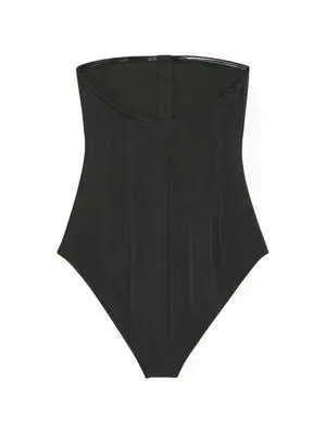 TOTEME Ribbed Strapless Swimsuit - Green