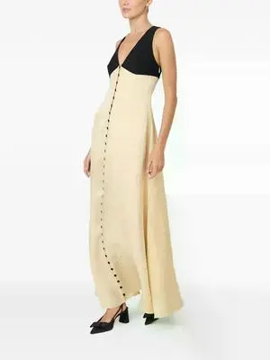 Rosie Assoulin Buttoned V-neck Maxi Dress