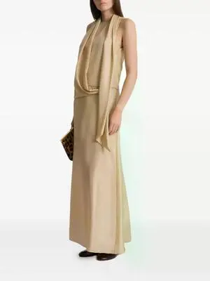 Alberta Ferretti Satin Maxi Skirt - Neutrals