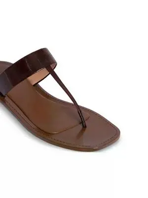 Alberta Ferretti Croc-effect Thong Sandals - Brown