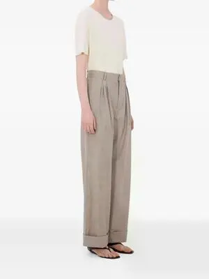 Loulou De Saison Davy Pleated Rolled Trousers