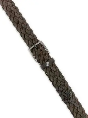 Paul & Shark Braided Leather Belt - Brown
