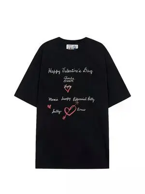 MARGESHERWOOD X Peanuts Lettering-print T-shirt - Black
