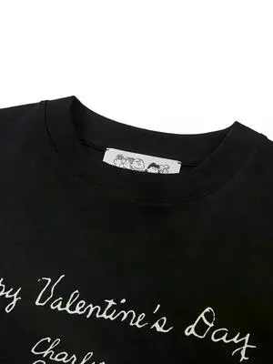 MARGESHERWOOD X Peanuts Lettering-print T-shirt - Black