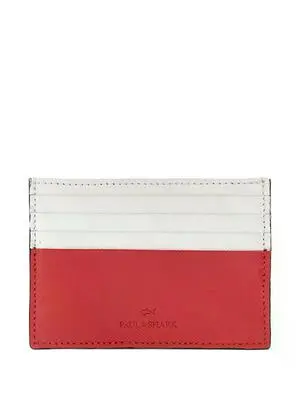 Paul & Shark Saffiano-leather Card Holder - Red