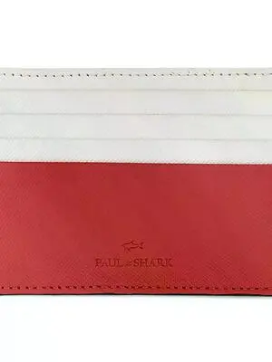 Paul & Shark Saffiano-leather Card Holder - Red