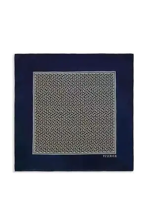 Peserico Geometric-pattern Scarf - Blue