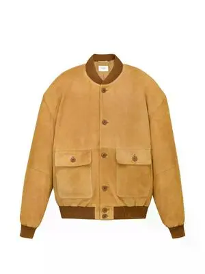 Saint Laurent Suede Bomber Jacket - Neutrals