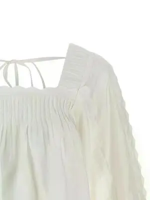 Farm Rio Pleated Long-sleeve Blouse