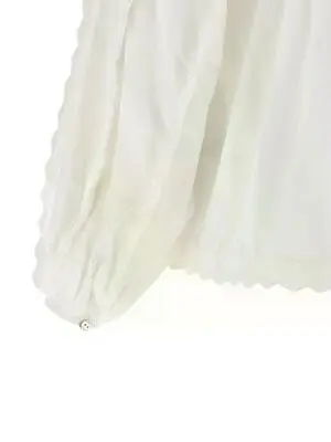 Farm Rio Pleated Long-sleeve Blouse