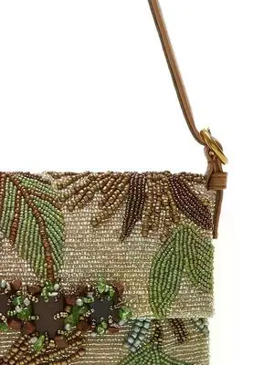Malìparmi Beaded Floral Shoulder Bag