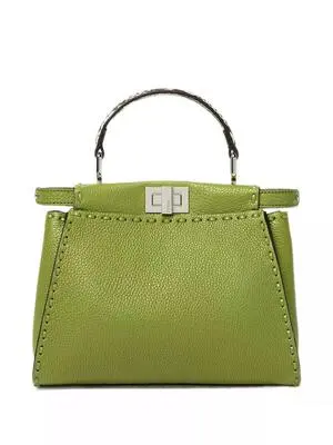Fendi Mini Peekaboo Stitched Tote - Green