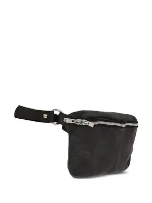 Guidi Leather Belt Bag With Double-slider Zip Fastening - Black