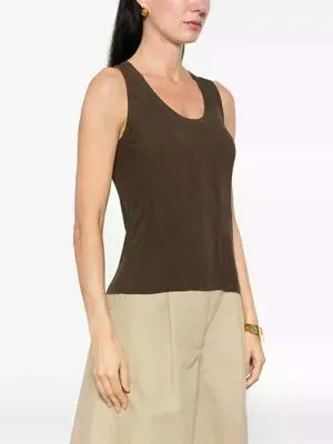 Max Mara Ribbed Knit Top - Brown