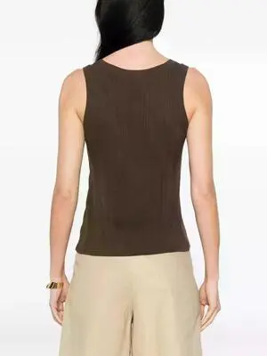 Max Mara Ribbed Knit Top - Brown