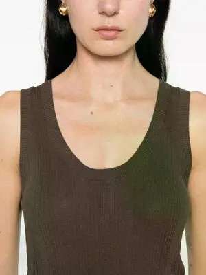 Max Mara Ribbed Knit Top - Brown