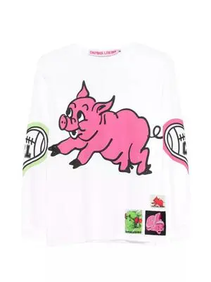 CHOPOVA LOWENA Printed Long Sleeve T-shirt - White