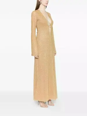 Oseree Ring-detail Maxi Dress - Neutrals