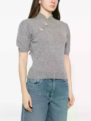 Simone Rocha Embellishment Puff-sleeves Sweater - Grey