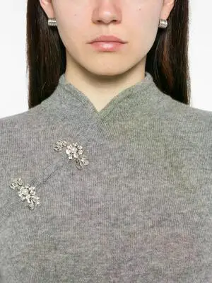 Simone Rocha Embellishment Puff-sleeves Sweater - Grey