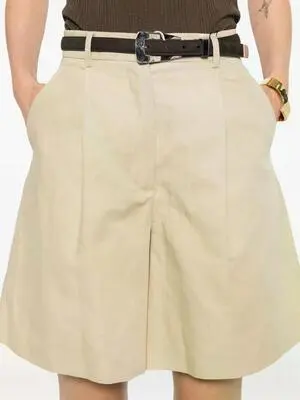 Max Mara Cuba Pleated Bermuda Shorts - Neutrals