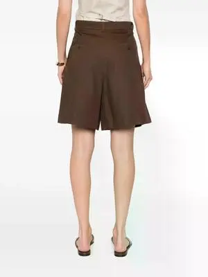 Max Mara Pleated Bermuda Shorts - Brown