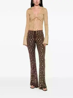 Oseree Embellished Flared Trousers
