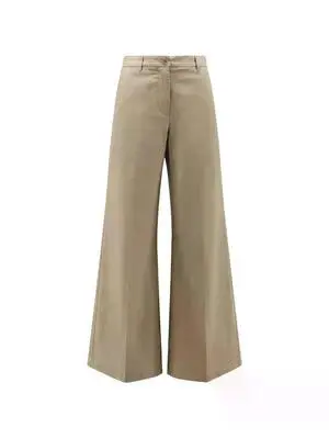 Aspesi Stretch Cotton Wide Leg Trousers - Neutrals