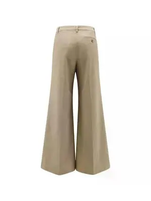 Aspesi Stretch Cotton Wide Leg Trousers - Neutrals