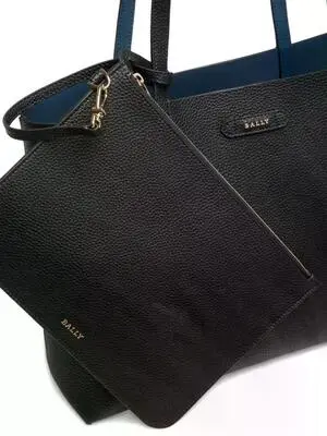Bally Grained Tote Bag With Logo And Pouch