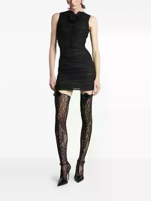 David Koma Net Insert Mini Dress - Black