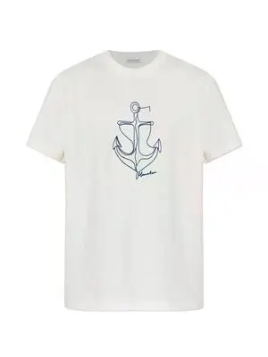 Moncler Anchor Print T-shirt - Neutrals