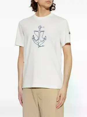 Moncler Anchor Print T-shirt - Neutrals