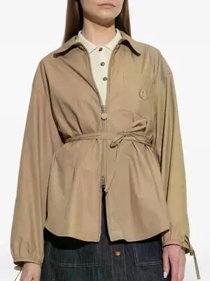 Moncler Logo Patch Cotton Jacket - Neutrals
