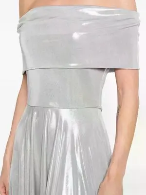 Norma Kamali Off-shoulder Pleated Maxi Dress
